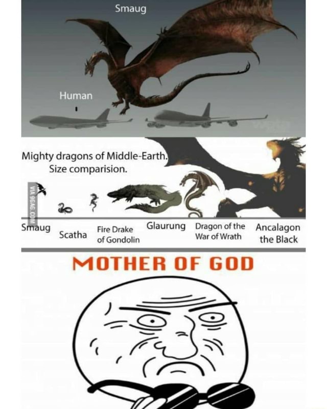 Smaug Auman Mighty dragons of Middle-Earth' Size comparision. Fire ...