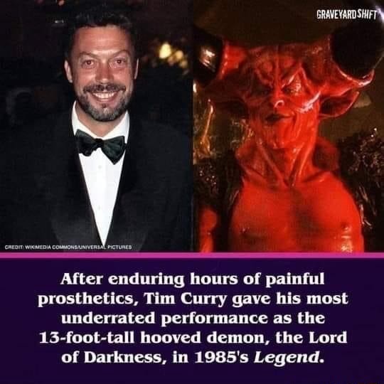 After enduring hours of painful prosthetics, Tim Curry gave his most ...