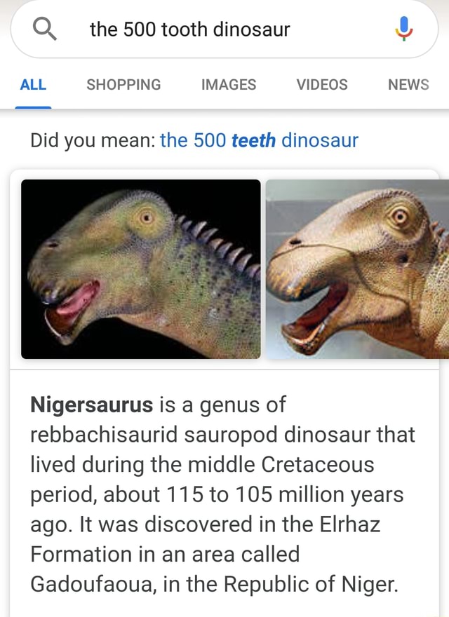 O, the 500 tooth dinosaur 8 ALL SHOPPING IMAGES VIDEOS NEWS Did you ...