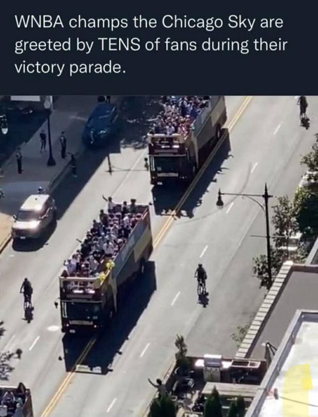 WNBA champs the Chicago Sky are greeted by TENS of fans during their ...