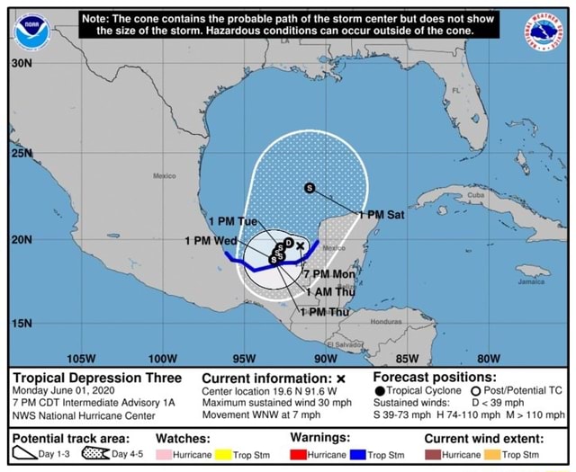 Tropical Depression Three Monday June 01, 2020 7 PM CDT Intermediate ...