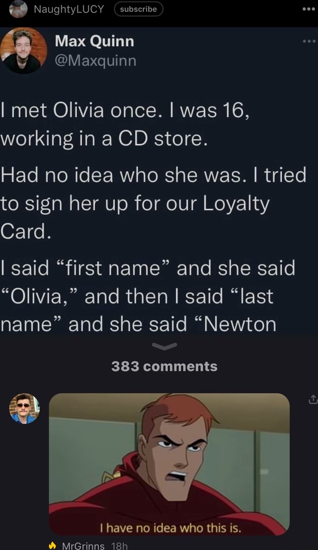 NaughtyLUCY (subscribe Max Quinn @Maxquinn I met Olivia once. I was 16 ...