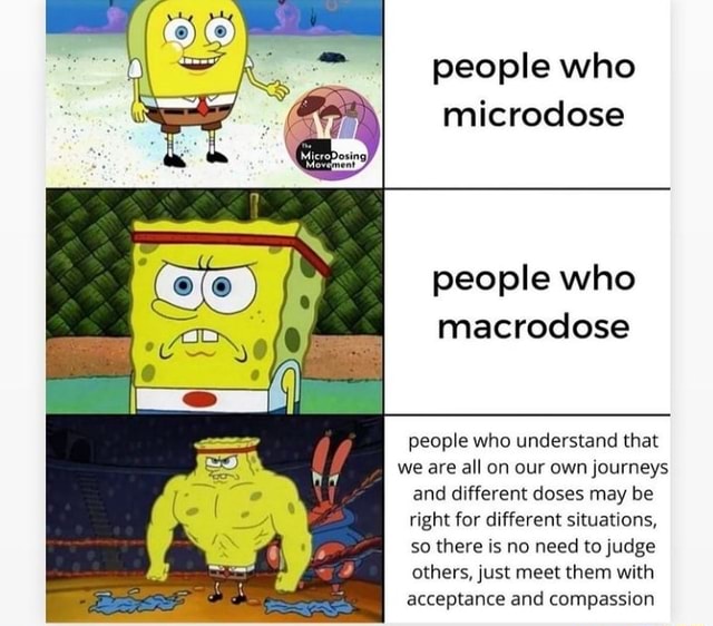 People who microdose people who macrodose people who understand that we ...