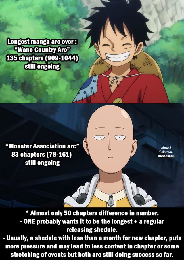 Longest manga arc ever : "Wano Country Arc" 135 chapters (909-1044 ...