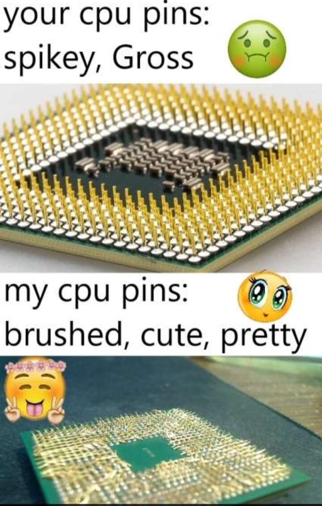 Your cpu pins: Gross my cpu pins: brushed, cute, pretty - iFunny