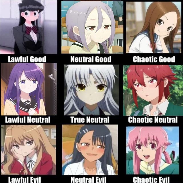 Good Neutral Good Chaotic Good Neutral True Neutral Chaotic Neutral ...