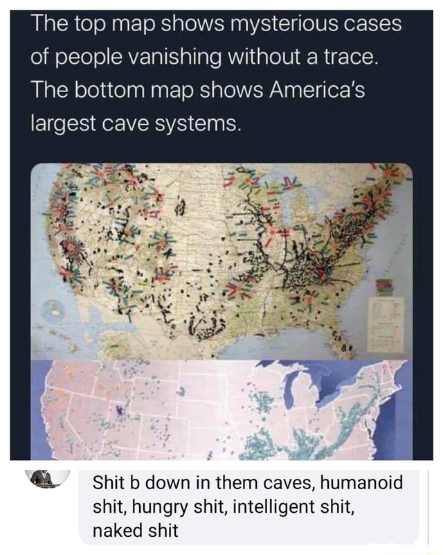 The top map shows mysterious cases of people vanishing without a trace ...