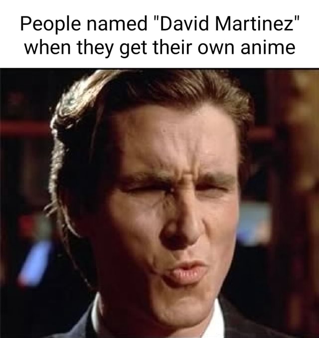 People named "David Martinez" when they get their own anime - iFunny