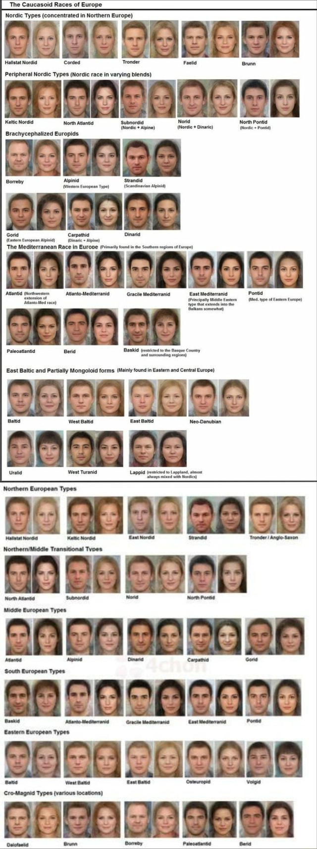 The Caucasoid Races of Europe Nordic Types (concentrated in Northern ...
