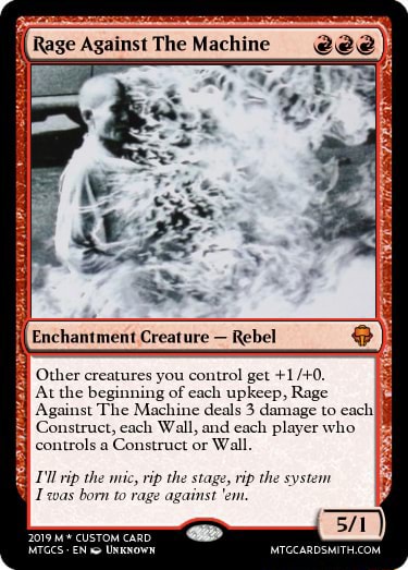 Ratm mtg card - Rage Against The Machine eee) Enchantment Creature ...