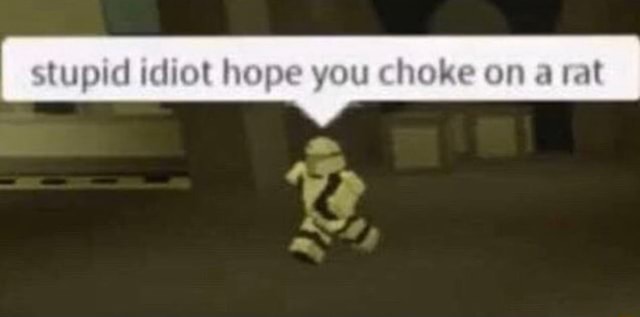Stupid idiot hope you choke on a rat - iFunny