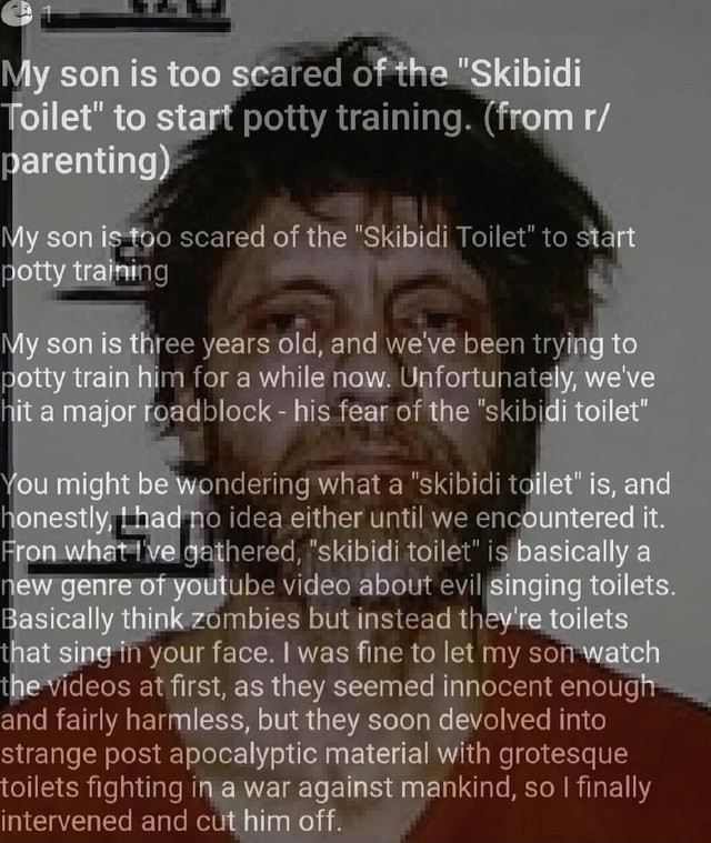 Miy son is too scared of the "Skibidi Toilet" to start potty training ...