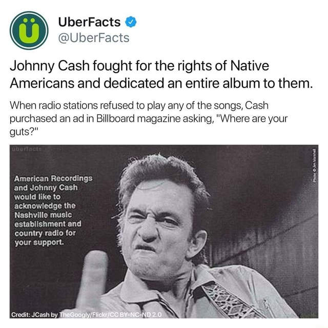 Johnny Cash fought for the rights of Native Americans and dedicated an ...