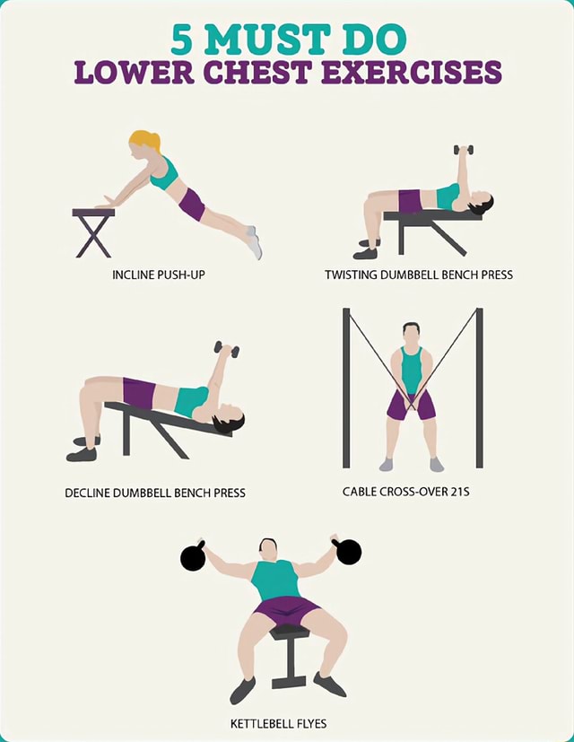 MUST DO LOWER CHEST EXERCISES INCLINE PUSH-UP. TWISTING DUMBBELL BENCH ...
