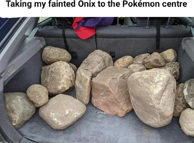 Taking my fainted Onix to the Pokemon centre - iFunny