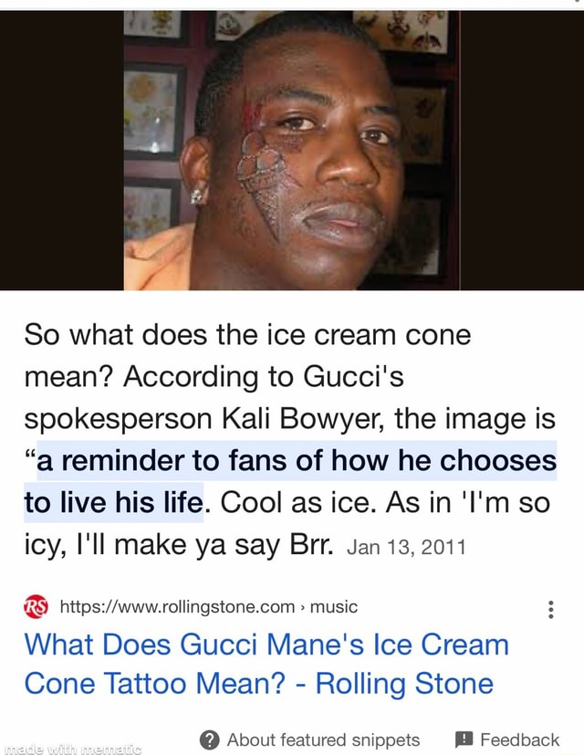 So what does the ice cream cone mean? According to Gucci's spokesperson ...