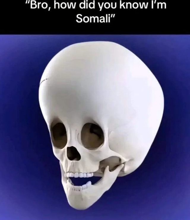 Bro, how did you know I'm Somali" - iFunny