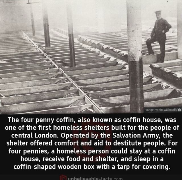 The four penny coffin, also known as coffin house, was one of the first ...
