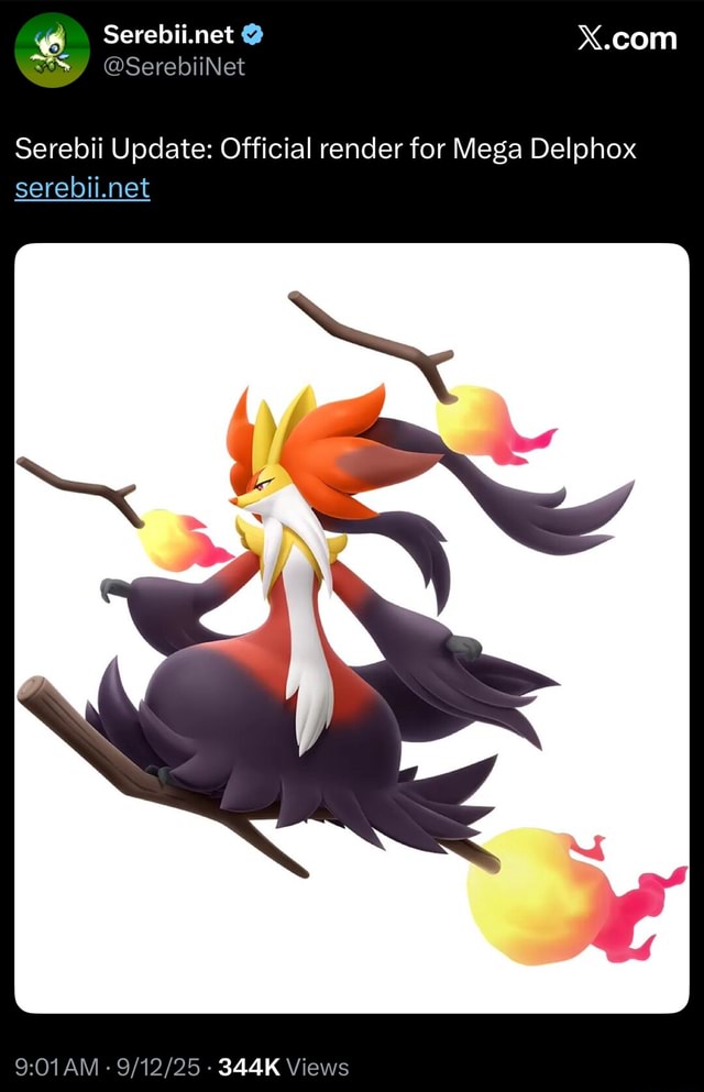 Serebii Update: Official render for Mega Delphox serebli.net AM ...
