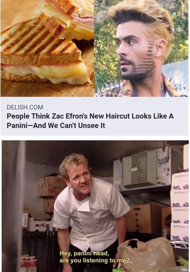 DELISH.COM People Think Zac Efron's New Haircut Looks Like A Panini-And ...