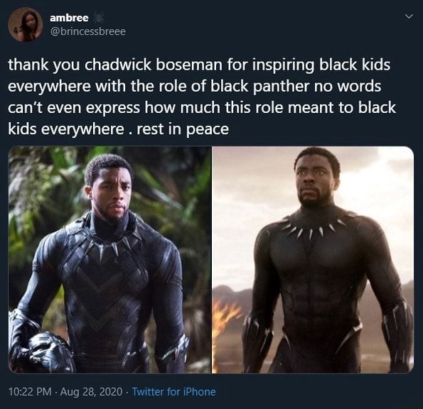 Thank you chadwick boseman for inspiring black kids everywhere with the ...