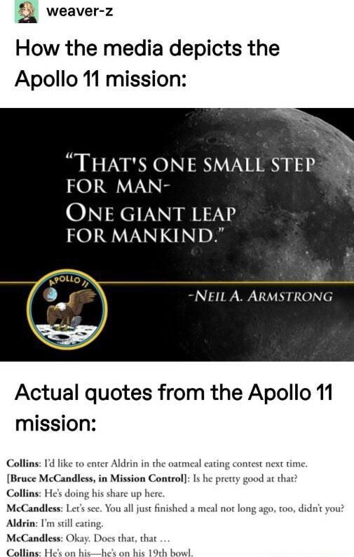 Weaver-z How the media depicts the Apollo 11 mission: "THAT'S ONE SMALL ...