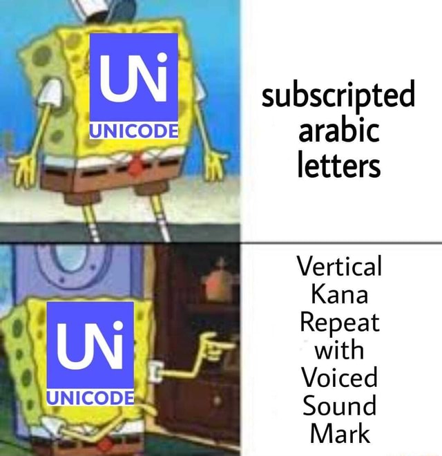 UNICODE subscripted arabic letters UNICODE Vertical Kana Repeat with ...