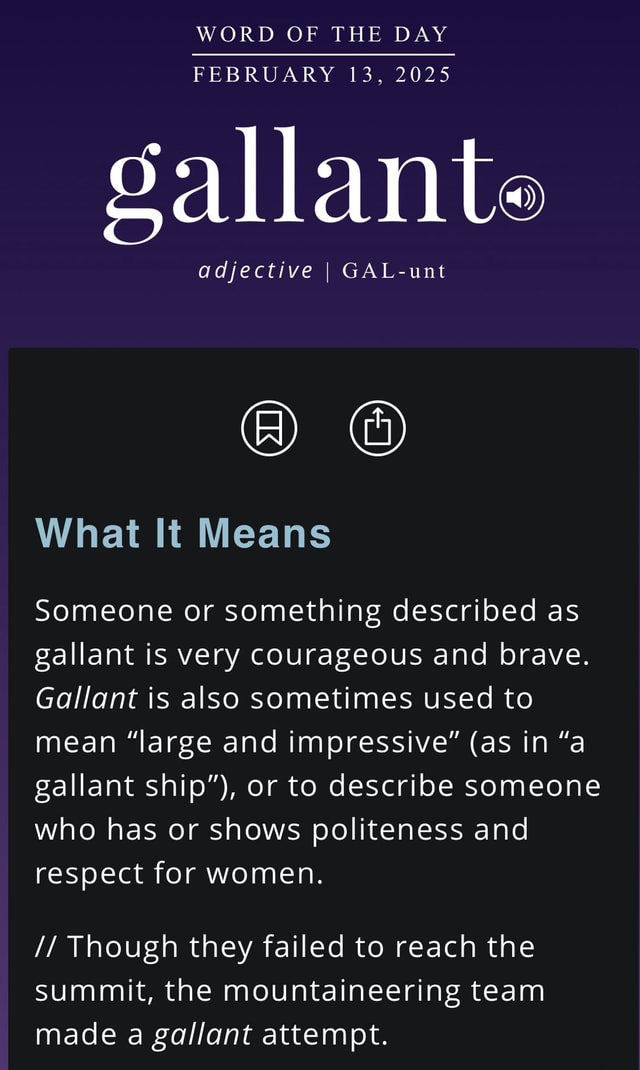 WORD OF THE DAY FEBRUARY 13, 2025 Sallante adjective I GAL-unt What It ...