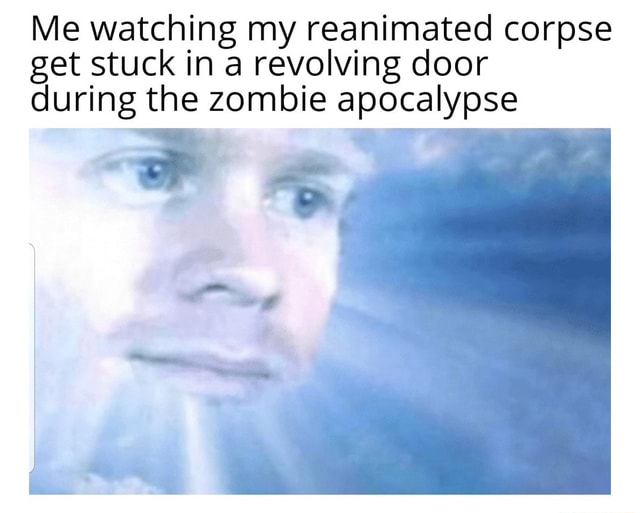 Me watching my reanimated corpse get stuck in a revolving door during ...
