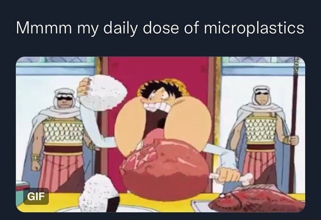 Mmmm my daily dose of microplastics /fe GIF - iFunny