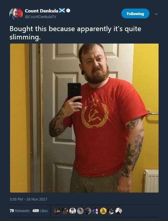 Count Dankula @ ap - Bought this because apparently it's quite slimming ...