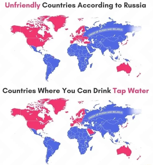 Unfriendly Countries According to Russia Countries Where You Can Drink ...