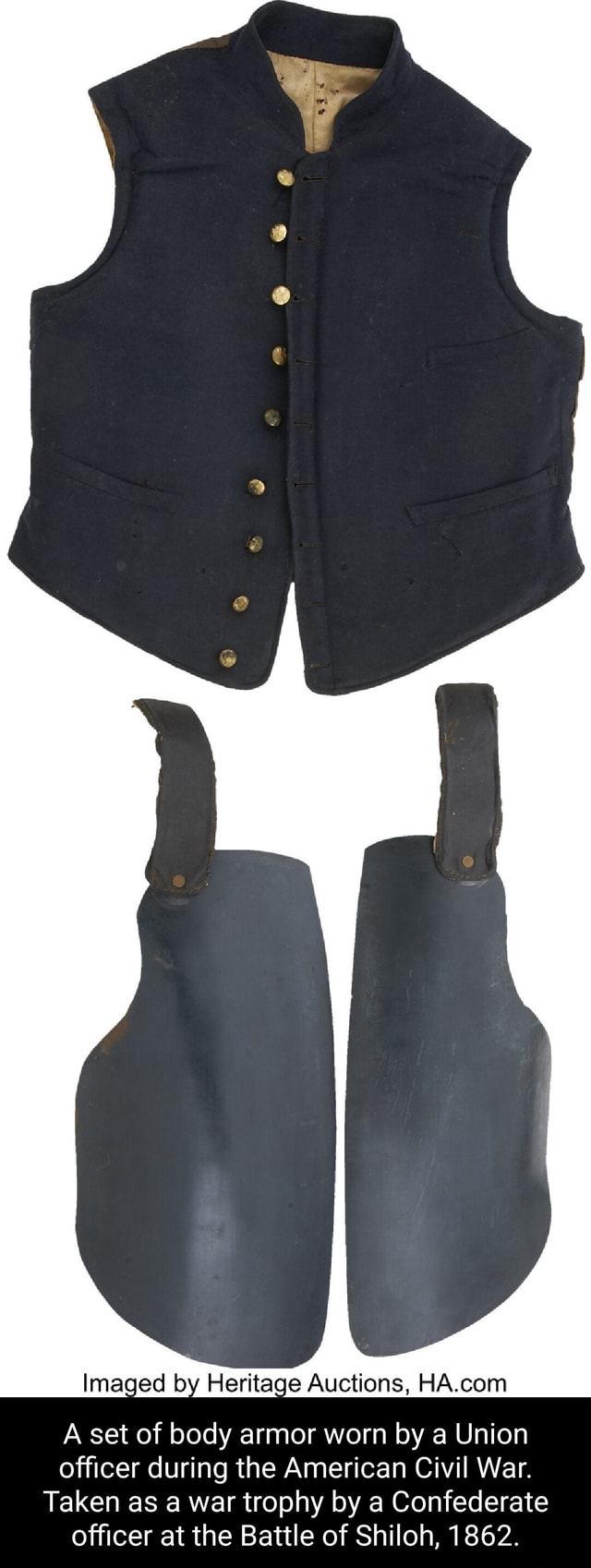 Imaged by Heritage Auctions, A set of body armor worn by a Union ...