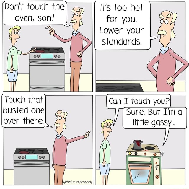 Don't touch the oven, son! It's too hot for you. Lower your Standards ...