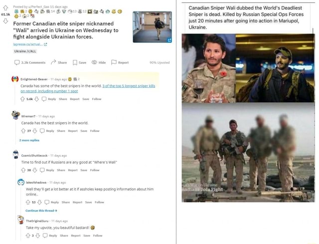 Canadian Sniper Wali dubbed the World's Deadliest Sniper is dead ...