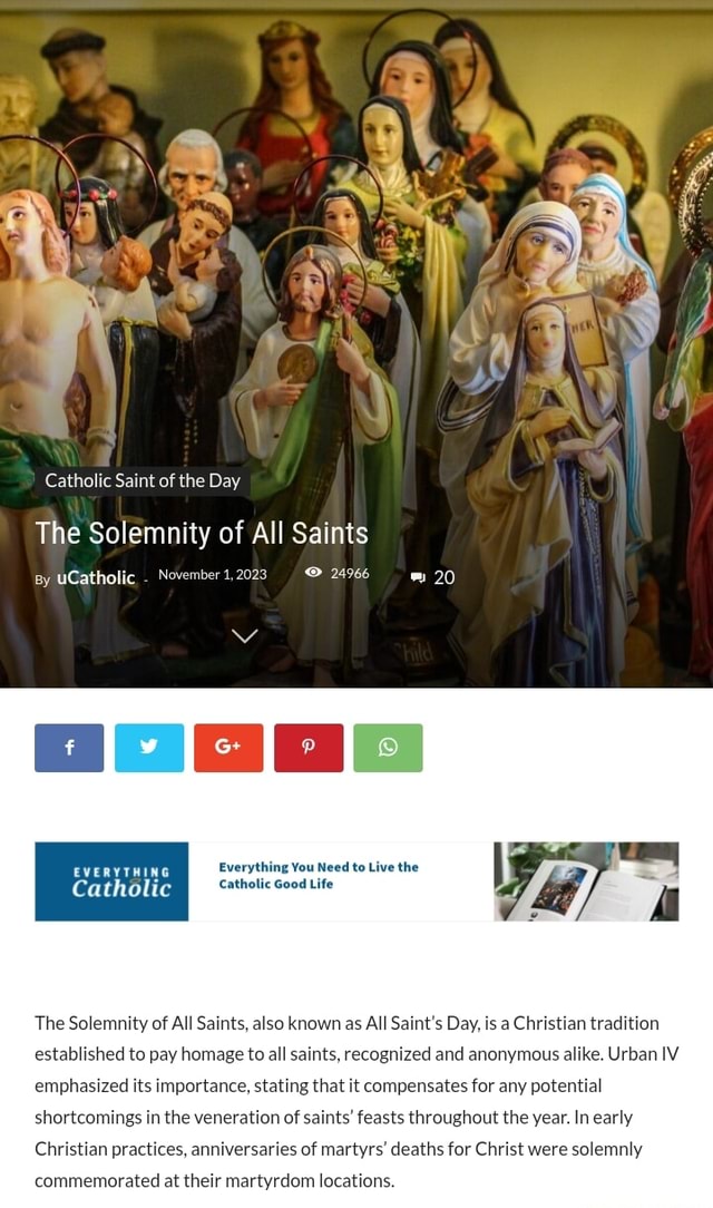 Catholic Saint of the Day uCatholic The Solemnity of All Saints 20 ...