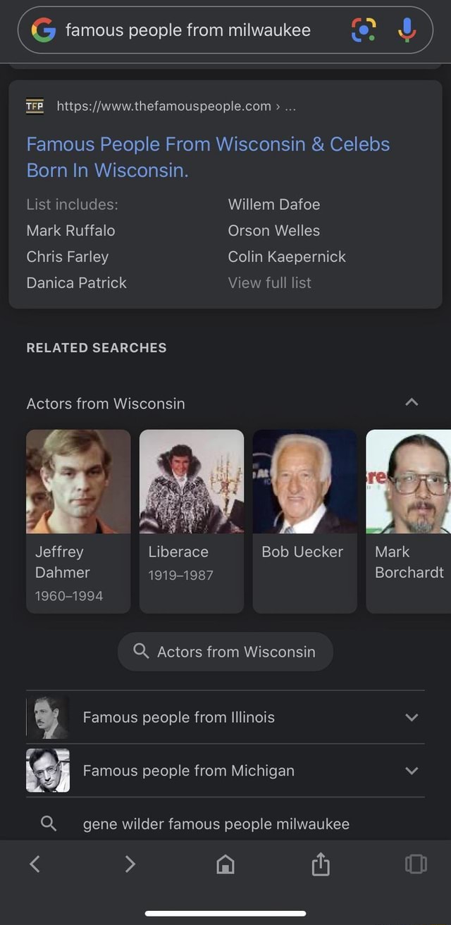 I G famous people from milwaukee e ON) Famous People From Wisconsin ...