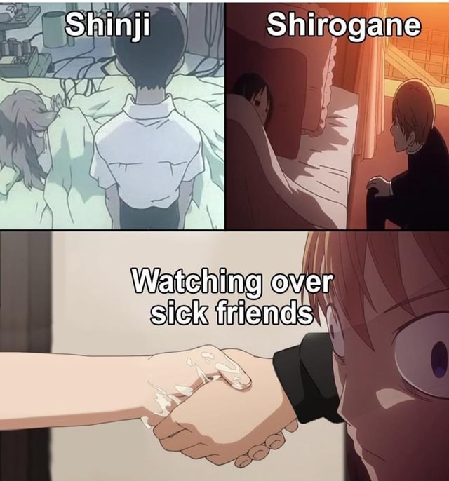 Shinji Shirogane Watching over sick friends - iFunny