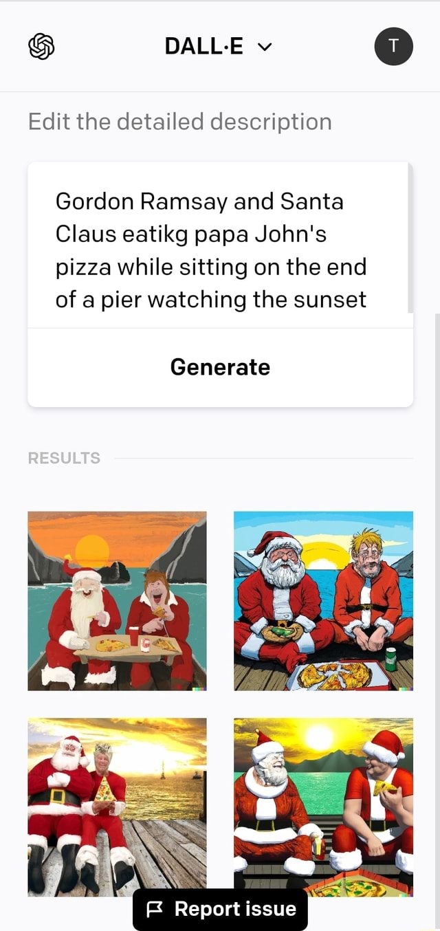 DALLE Edit the detailed description Gordon Ramsay and Santa Claus ...