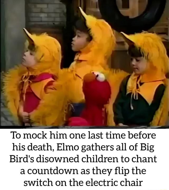 To mock him one last time before his death, Elmo gathers all of Big ...