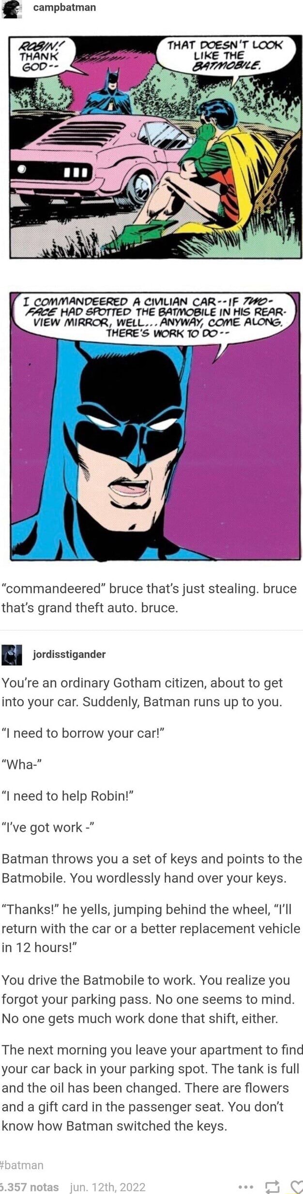 Campbatman THAT DOESN'T LOOK LIKE THE I COMMANDEERED A CIVILIAN CAR--IF ...