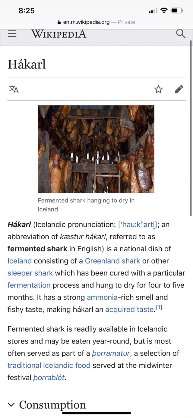 En.m.wikipedia.org Private Hakarl Fermented shark hanging to dry in ...