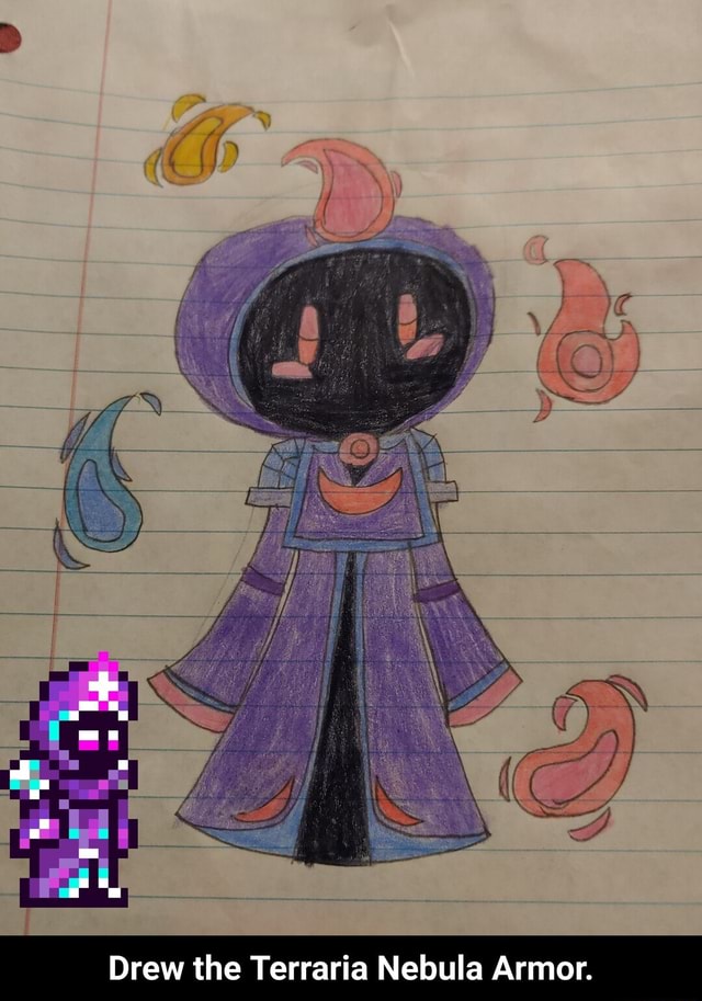 Drew the Terraria Nebula Armor. - Drew the Terraria Nebula Armor. - iFunny