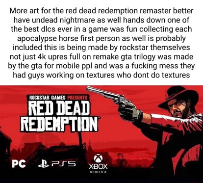 More art for the red dead redemption remaster better have undead ...
