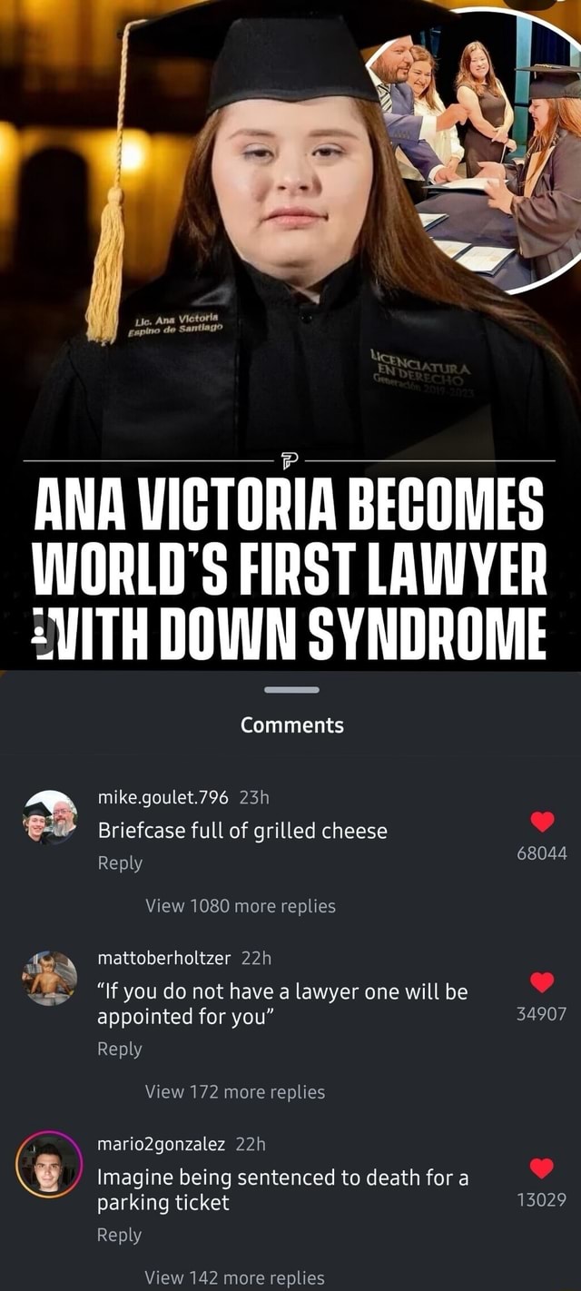 Ana ANA VICTORIA BECOMES WORLD'S FIRST LAWYER SVITH DOWN SYNDROME ...