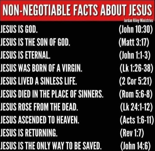 NON FACTS ABOUT JESUS JESUS IS GOD. JESUS IS THE SON OF GOD. JESUS IS ...