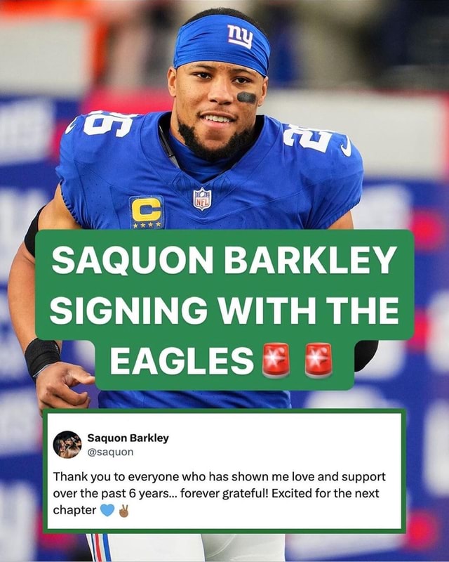BREAKING: The Philadelphia Eagles and star running back Saquon Barkley ...