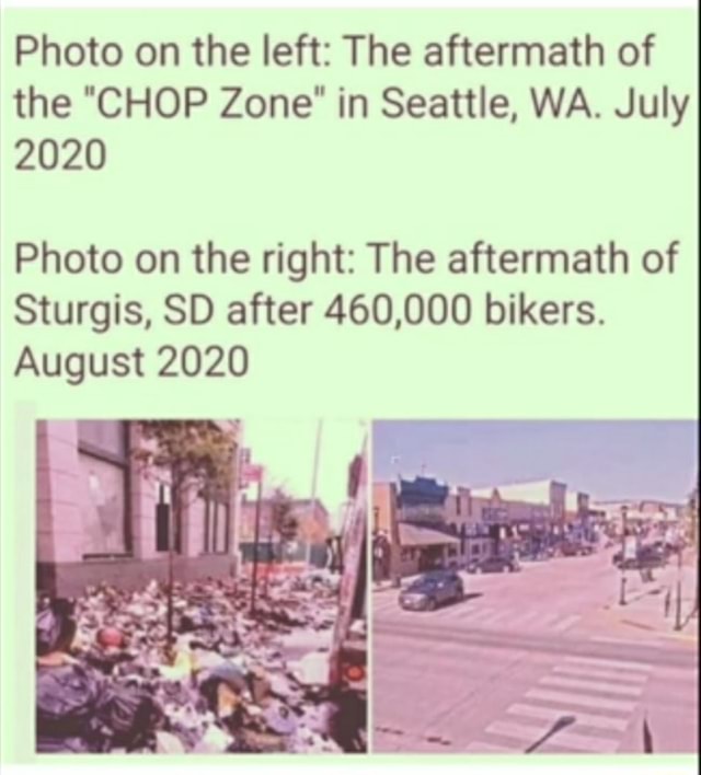Photo on the left: The aftermath of the "CHOP Zone" in Seattle, WA ...