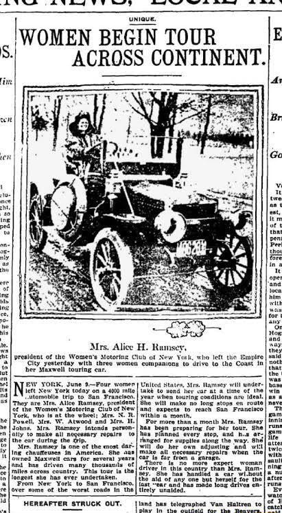 On this day: on this day in 1909, Alice Ramsey, a 22-year-old mom from ...