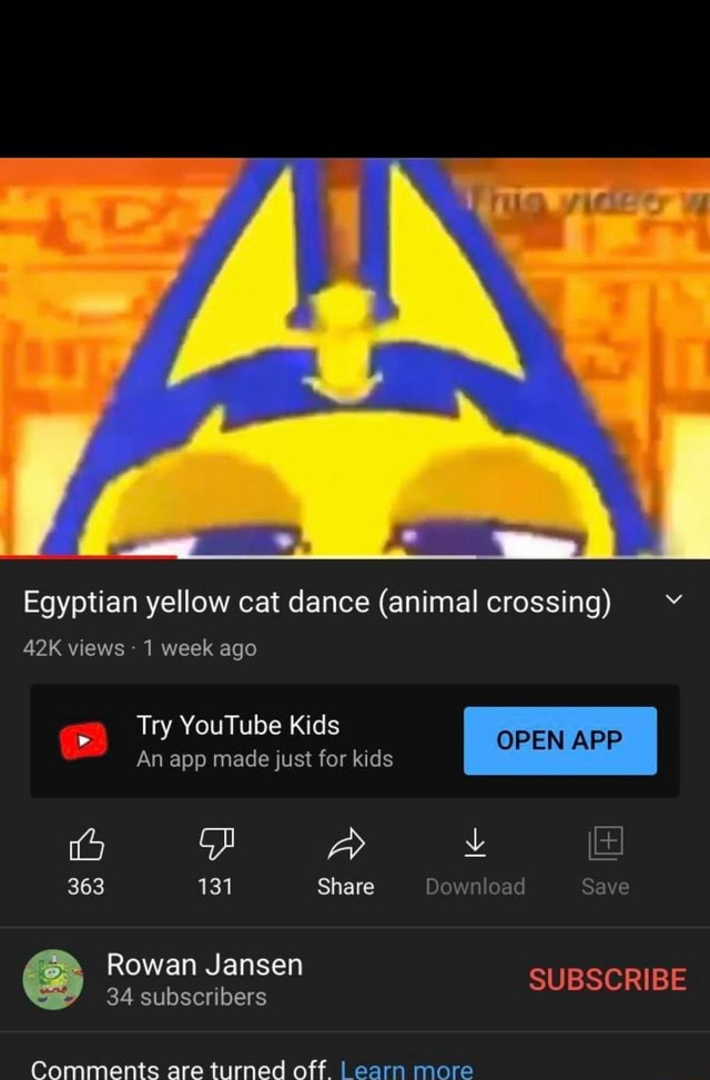 Egyptian yellow cat dance (animal crossing) views 1 week ago Try ...